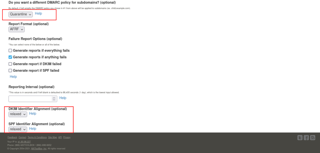 How to Create a DMARC record using MX Tool Box