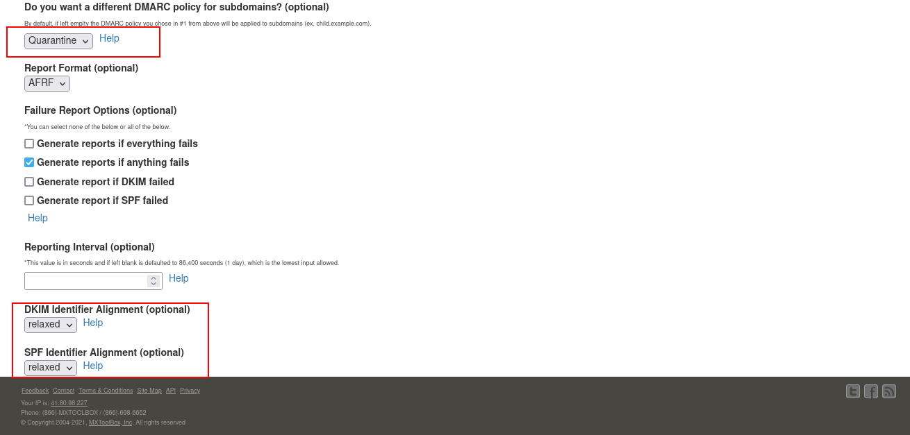 How to Create a DMARC record using MX Tool Box
