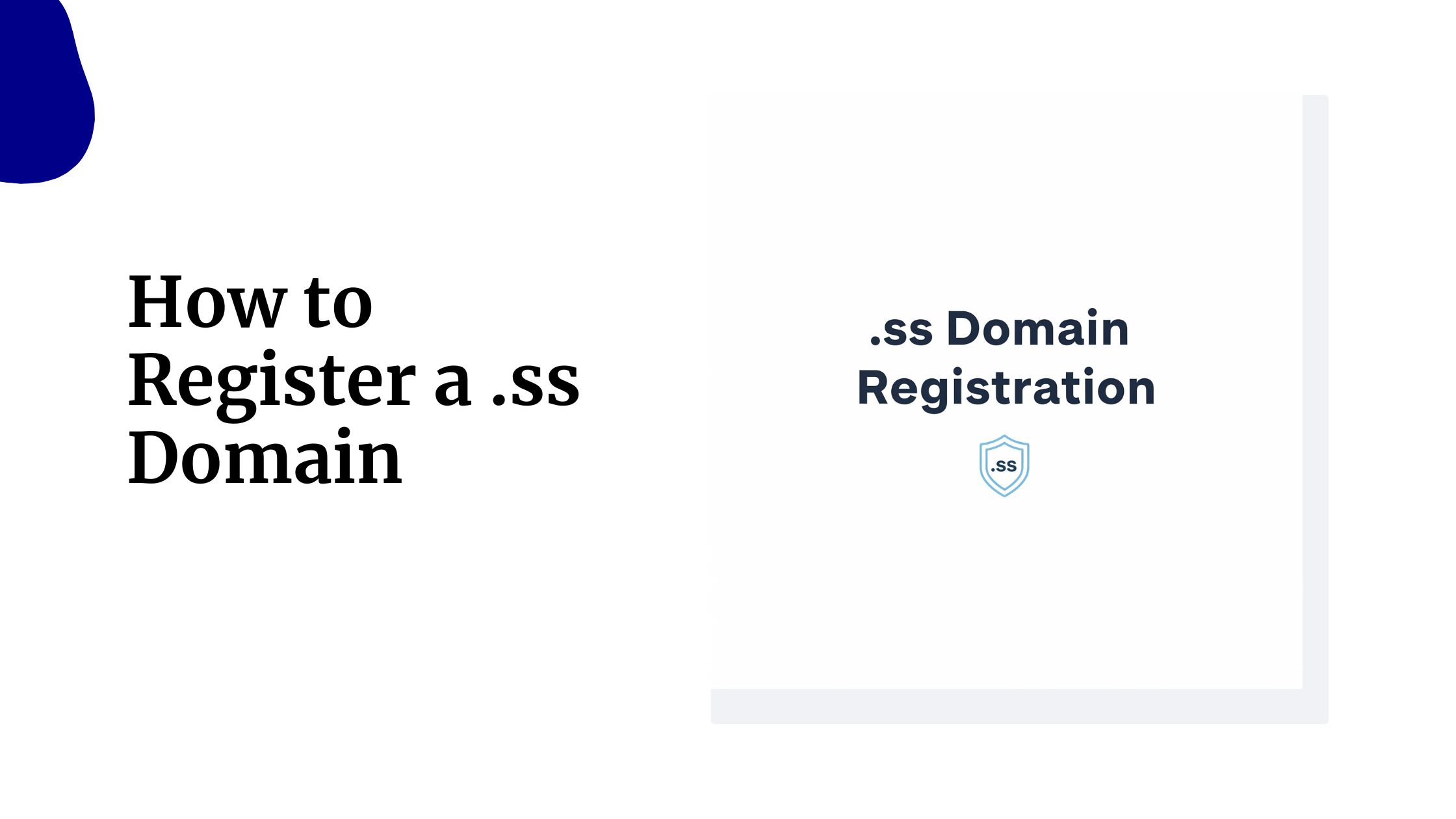 How to Register a .ss Domain